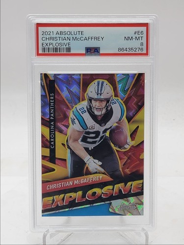 CHRISTIAN MCCAFFREY 2021 ABSOLUTE EXPLOSIVE SP FOOTBALL PANTHERS PSA 8 ...
