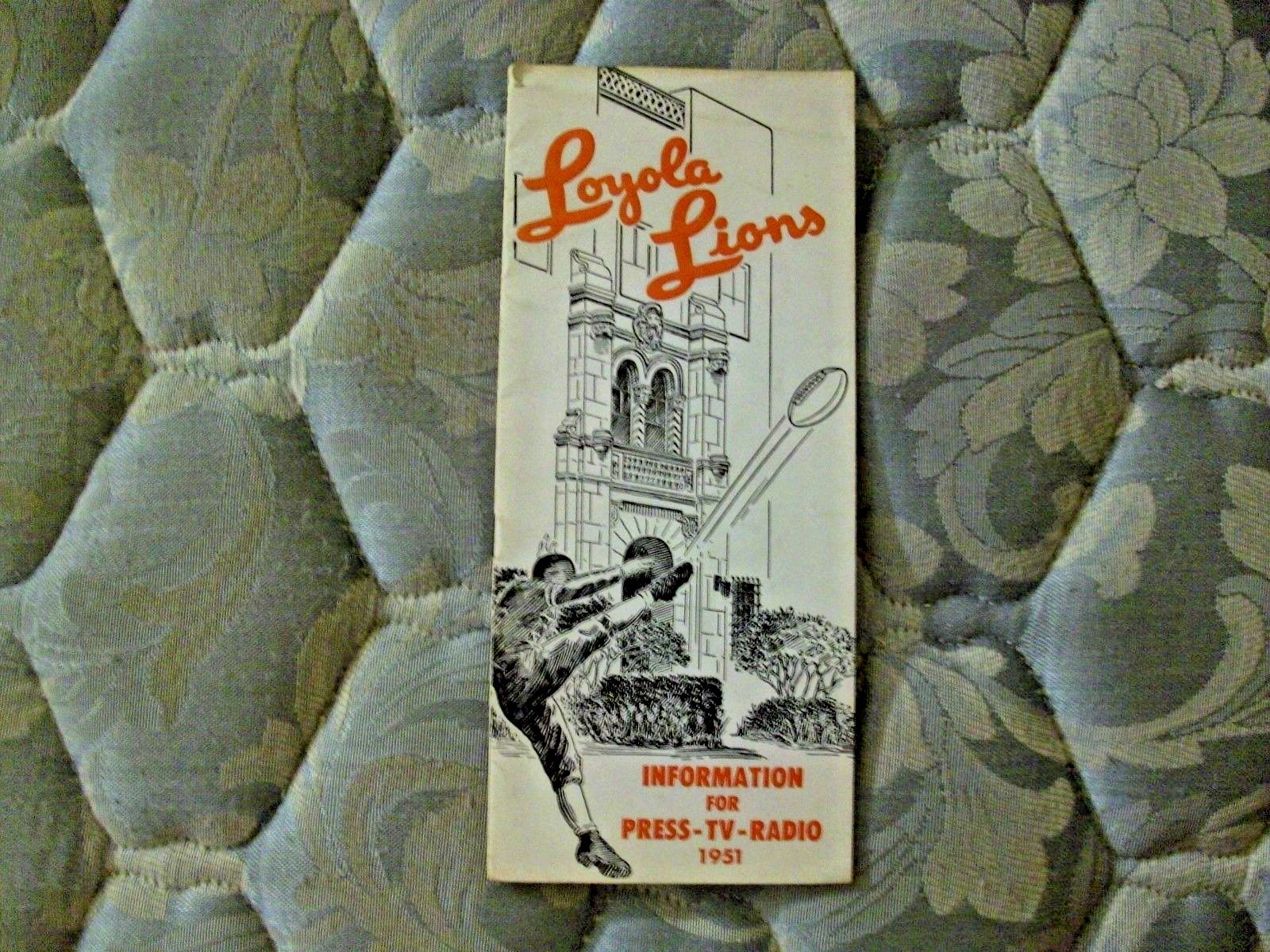 1951 LOYOLA LIONS FOOTBALL MEDIA GUIDE Yearbook DON KLOSTERMAN Program ...