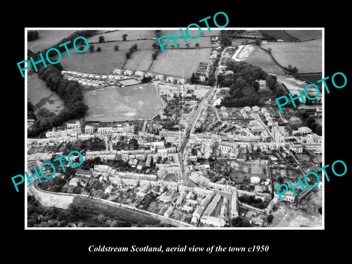 OLD 8x6 HISTORIC PHOTO OF COLDSTREAM SCOTLAND AERIAL VIEW OF THE TOWN ...