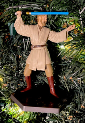 2025 Obi-Wan Kenob Star Wars Christmas Tree Ornament Jedi w Light Saber ...