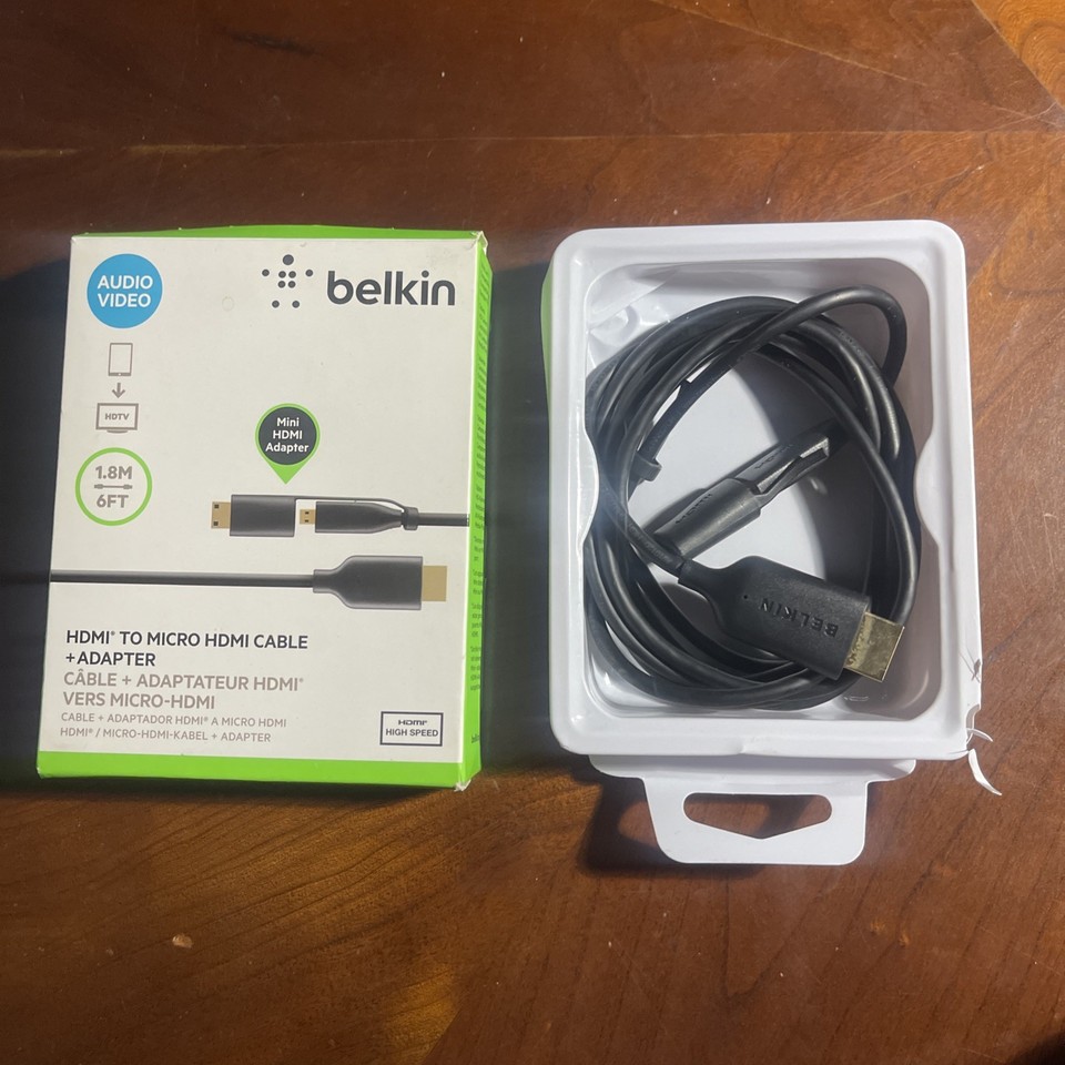 Belkin HDMI To micro HDMI CABLE+ ADAPTER | eBay