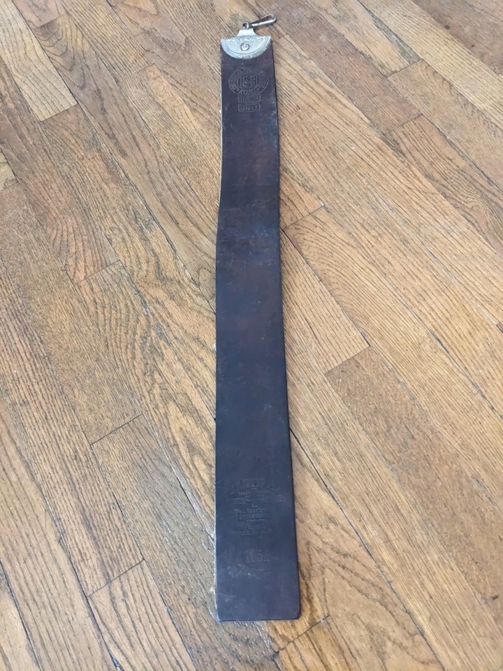 Vintage 24" Heavy Leather RUSSIA CCCP SHELL Thick Canvas Barber RAZOR ...