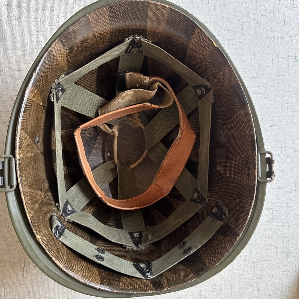 No Dents! USGI M1 Steel Helmet With Liner- Post WW2 helmet, Vietnam Era ...