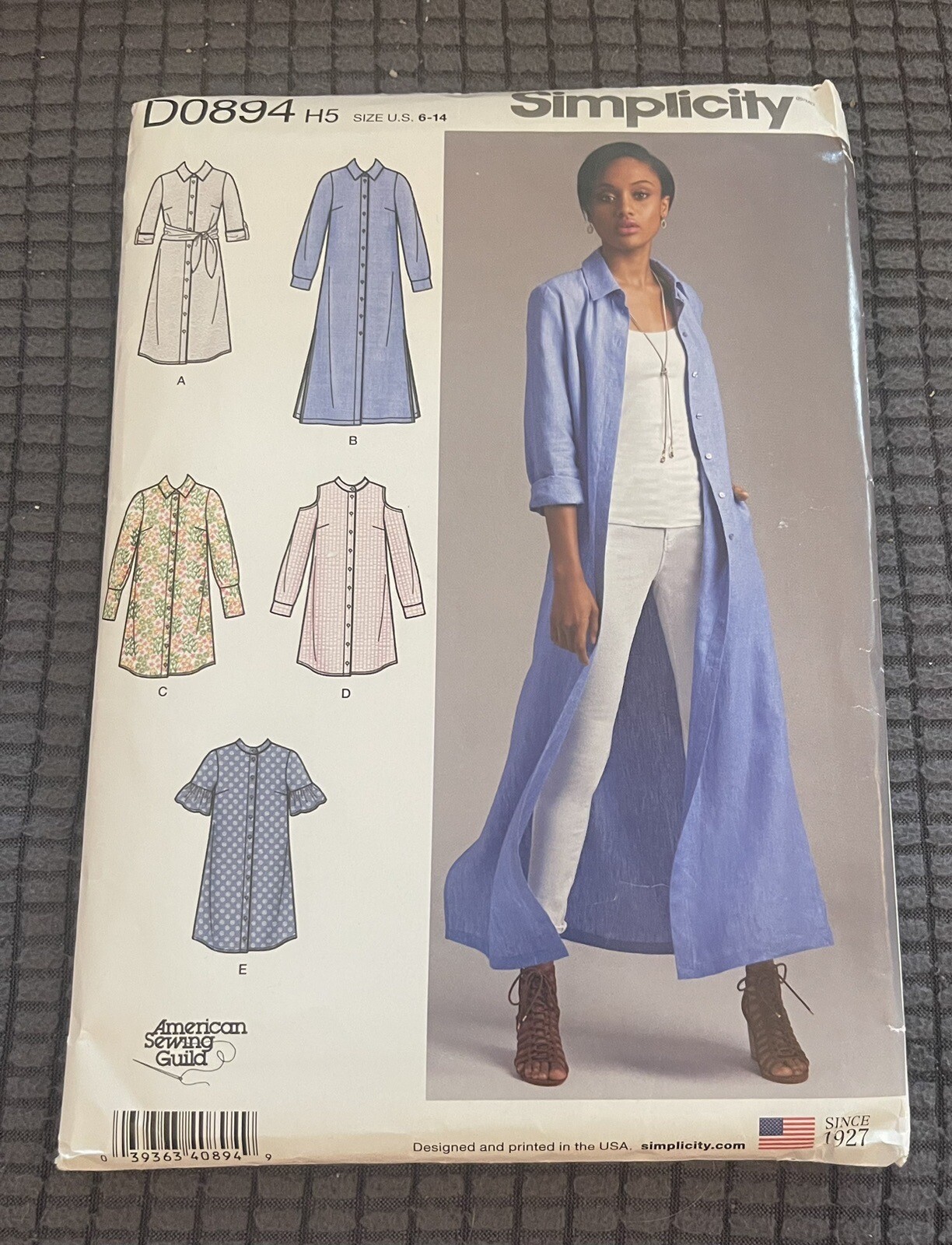 SIMPLICITY D0894 Duster Shirt dress Sewing Pattern Sizes 6-14 UNCUT | eBay