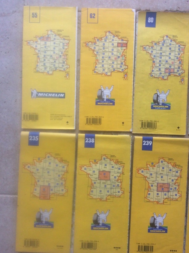 Joblot 12 Michelin French Maps All Regions France 1cm to 2 Km Alps ...