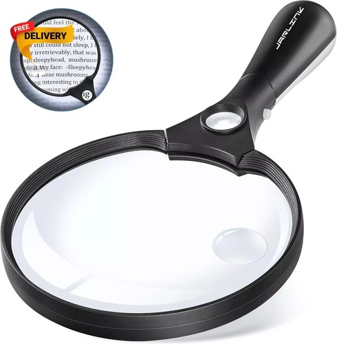Large Magnifying Glass with Light 10X 20X 45X Illuminated Handheld ...