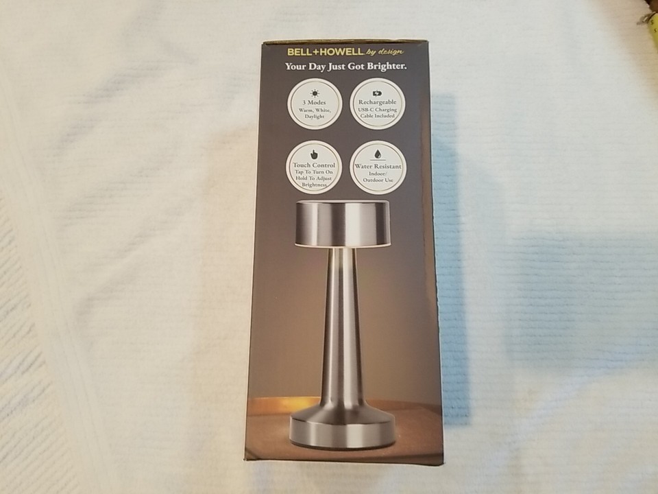 Bell + Howell Chelsea Deluxe Rechargeable Touch Lamp USB-C CABLE ...