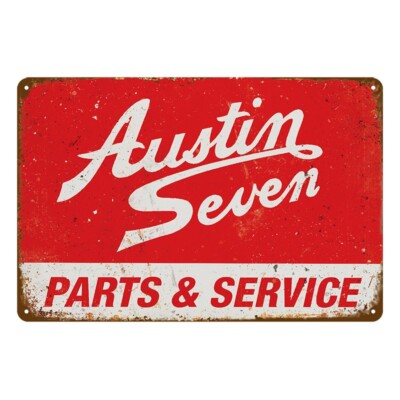 2x Tin Sign AUSTIN SEVEN PARTS SERVICE 20x30cm Metal Rustic Look ...