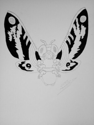 Mothra 11x17 ORIGINAL PEN & INK ILLUSTRATION By Luke Korolowicz | eBay