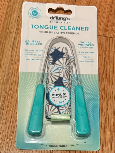 Dr Tung's Stainless Steel Tongue Scraper - Tongue Cleaner - Turqoise ...