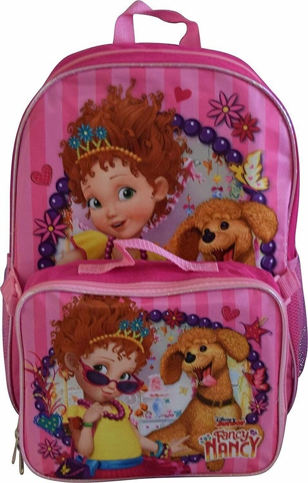 Fancy Nancy & Frenchy 16" Backpack With Detachable Matching Lunch Box ...