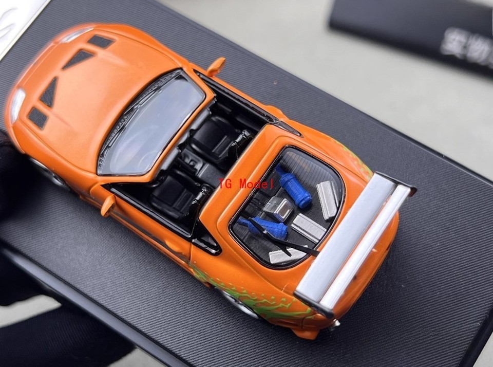 TG FS 1:64 Orange Supra A80 Convertible Sports Model Diecast Metal Car ...