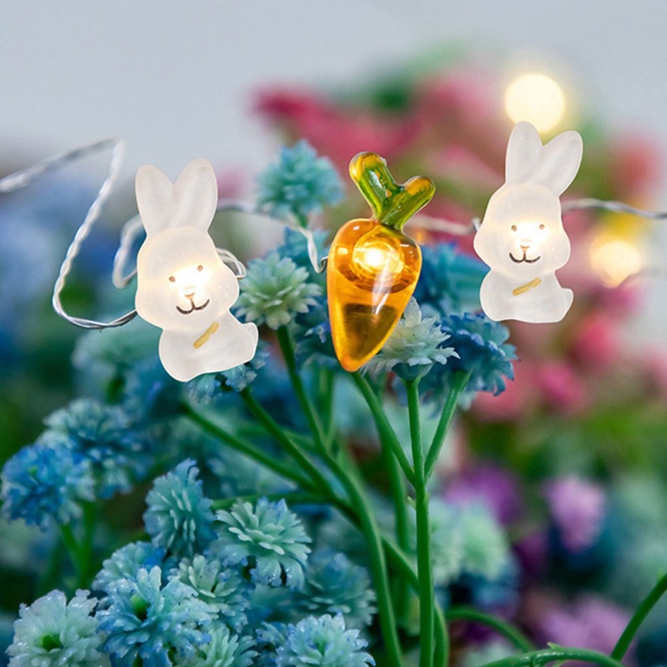 Copper Wire LED Easter Lamp String Festive Decorative Lamp Carrot ...