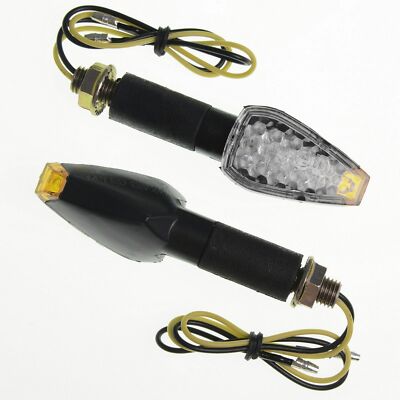 Universal Pair Motorcycle Indicators Motorbike Scooter LED Clear Arrow ...