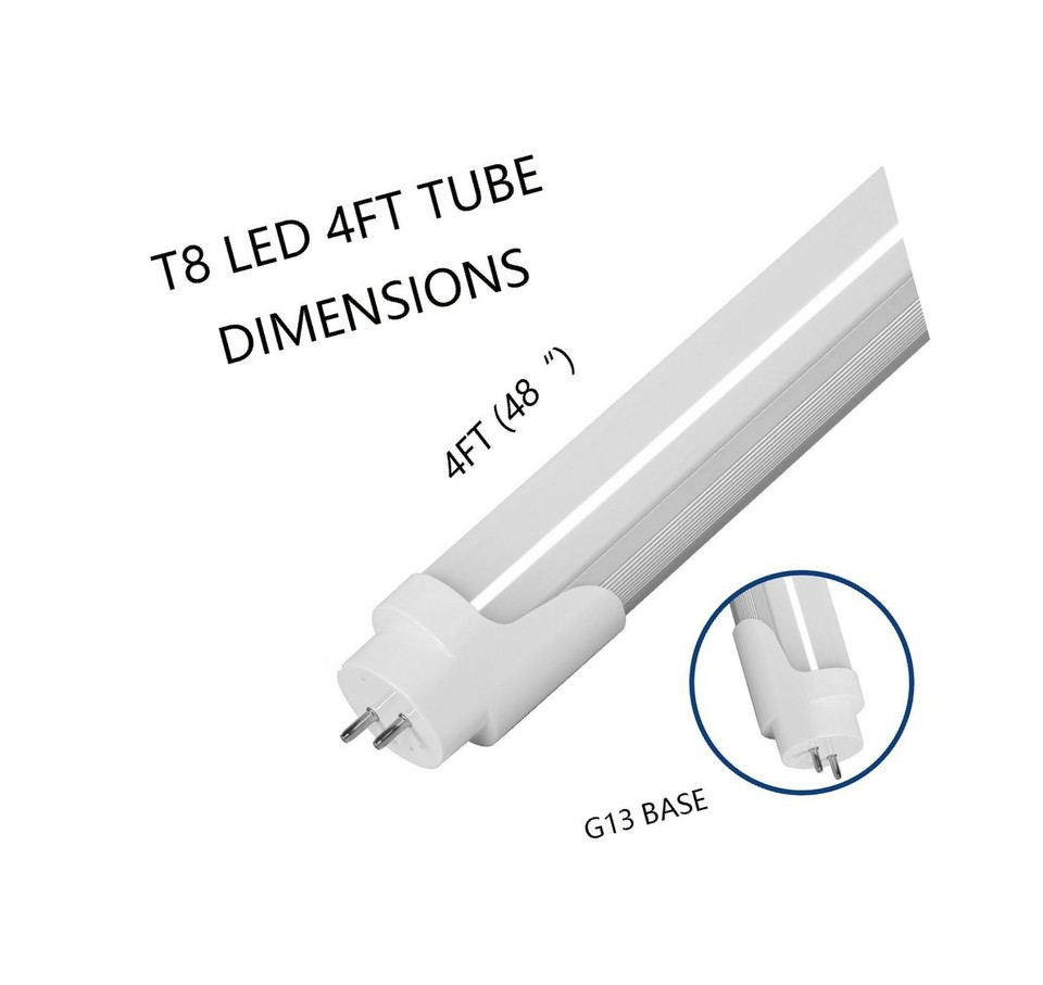 25 Pack Single-End Power T8 LED Bulbs 4 ft Tube 6000K Cool White 22W ...