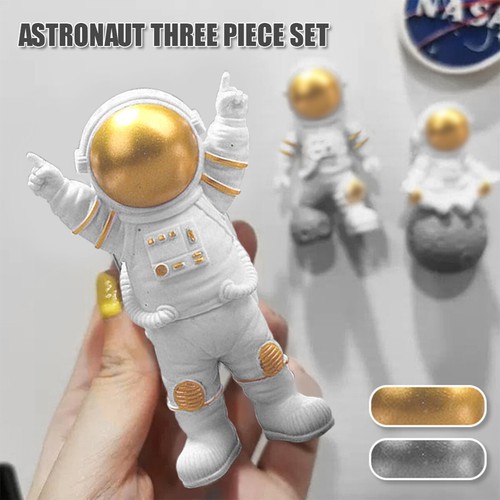 3pcs Astronaut Figurines Cake Topper Outer Space Spaceman Action Figure ...