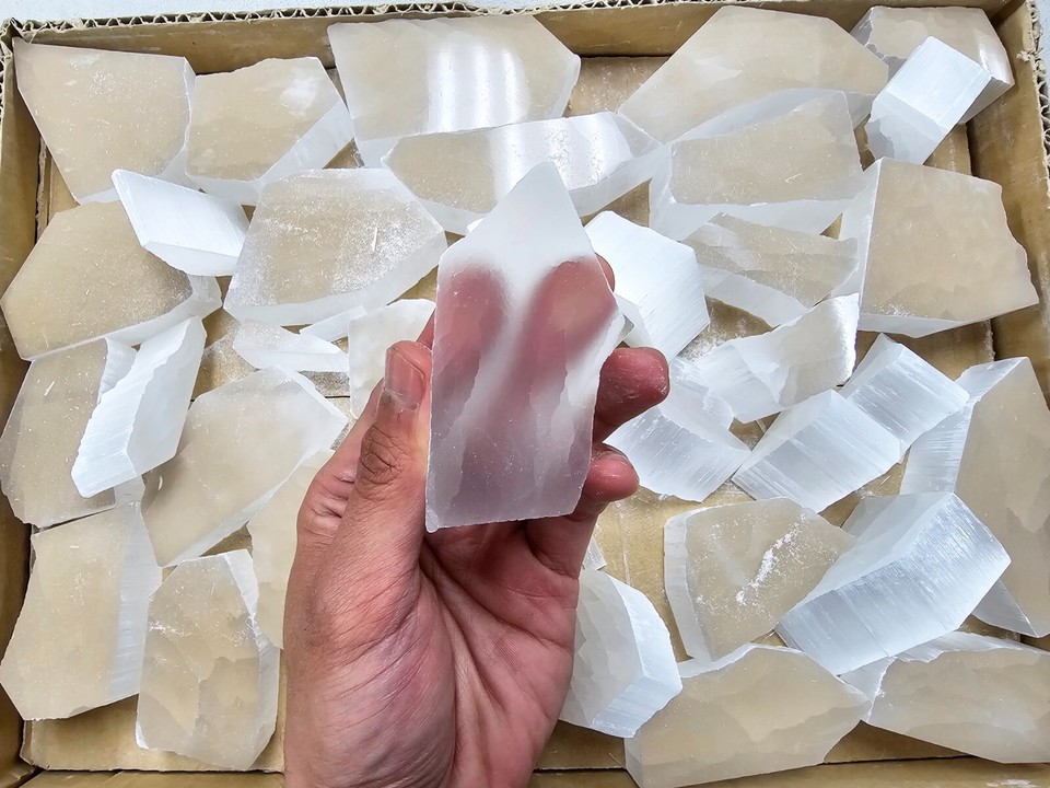 Ulexite TV Rock Slabs Optical Clear Crystals Television Stone Natural ...