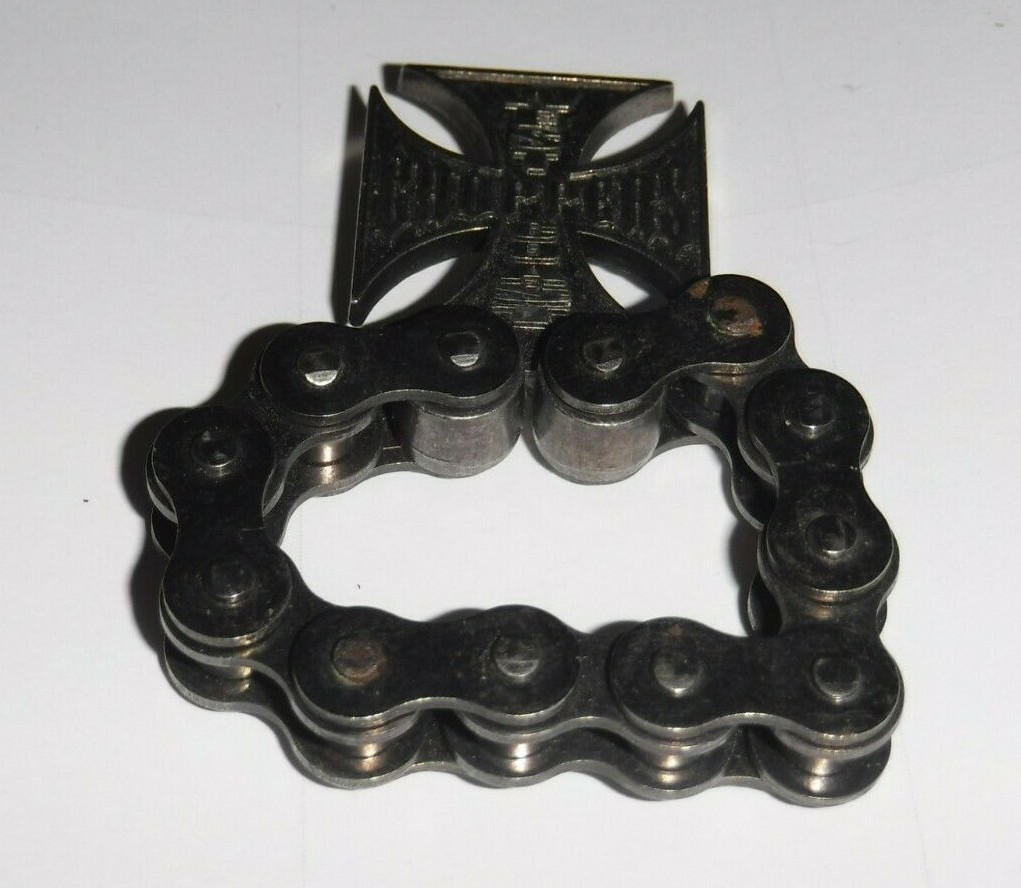 WEST COAST CHOPPERS Iron Cross Logo Motorcycle Chain Beer Bottle Opener ...