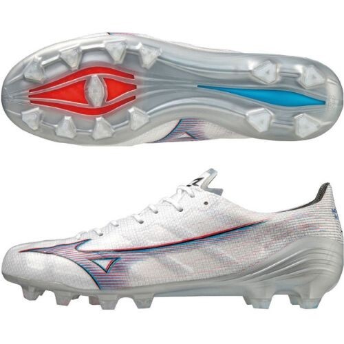 Mizuno Alpha ELITE P1GA2362 09 Soccer Cleats White/Ignition Red/Blue ...