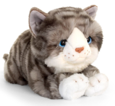 Keel Toys Kitten Grey 32cm Stuffed Soft Toy Plush Signature Cuddle Cat ...
