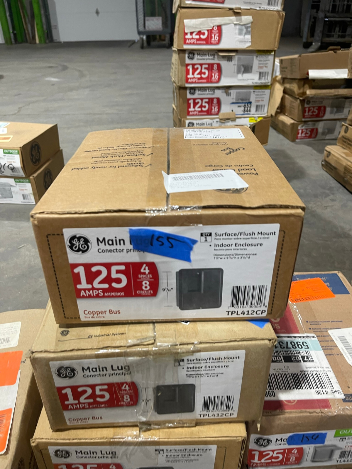 GE 125 AMP MLO BREAKER 4 SPACE 240V/120V PANELBOARD PANEL LOAD CENTER ...