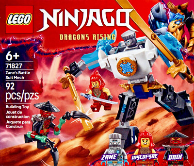 LEGO Ninjago Dragons Rising: Zane's Battle Suit Mech (71827), 92 Pieces ...