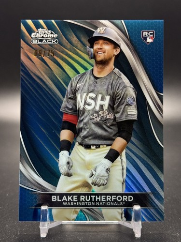 2024 TOPPS CHROME BLACK BLAKE RUTHERFORD BLUE LAVA RC Rookie Card /75 ...