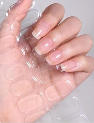 Semi Cured Gel Nail Strips, 20pcs Gel Nail Stickers UV, Semi Cured Gel ...