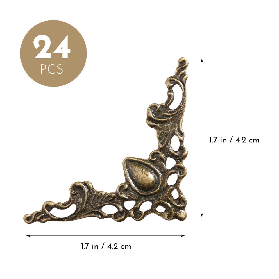 24PCS Decorative Guards Book Corners Box Corner Decor Metal Corner ...