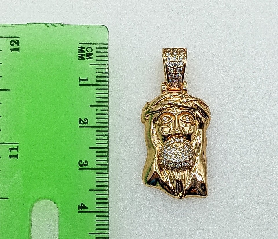 Gold Plated Jesus Christ Head 3mm Chain Necklace Oro Jesucristo Rostro ...