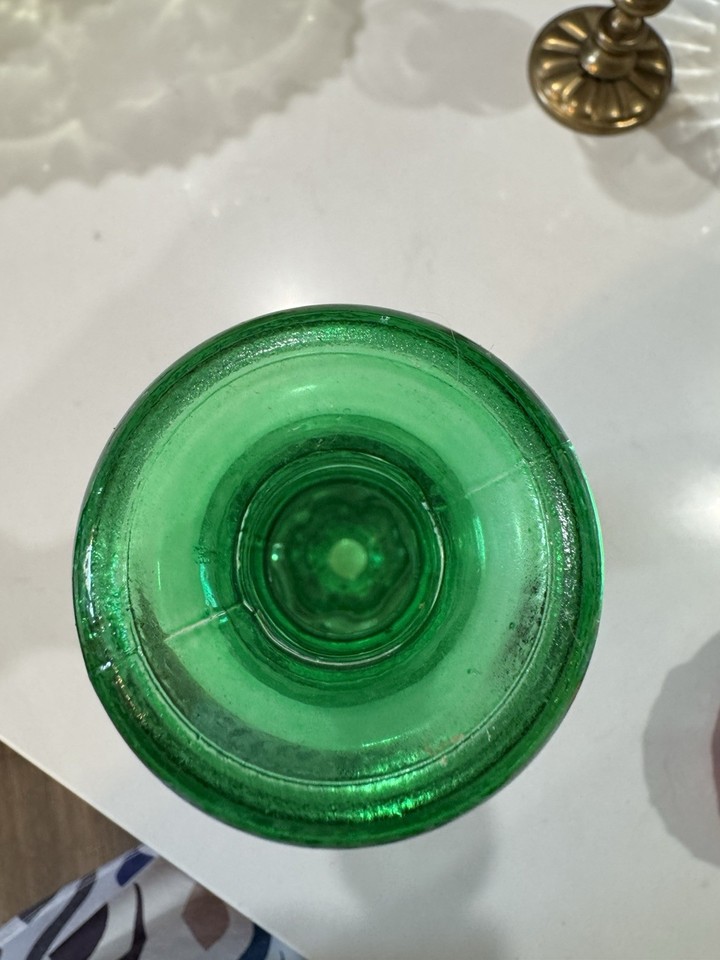 Vintage Anchor Hocking Gaomi Green Glass Candlestick Bud Vase Taper ...