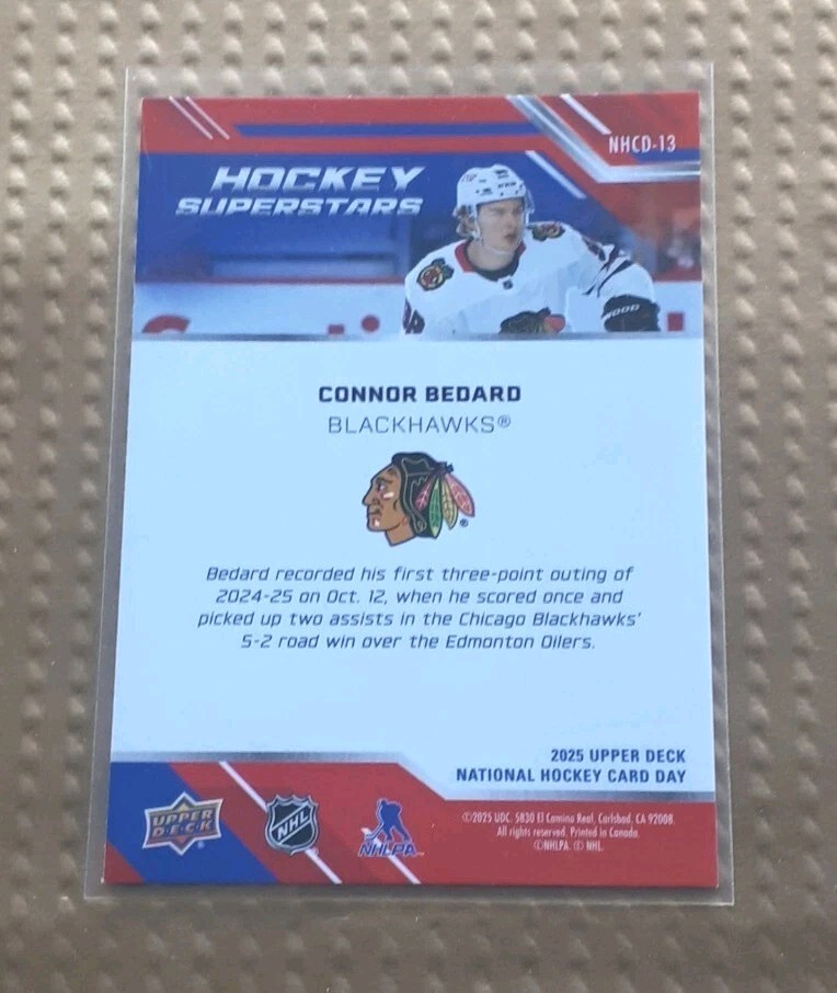 CONNOR BEDARD Hockey Superstars!! 2025 Upper Deck NHCD #NHCD-13 | eBay