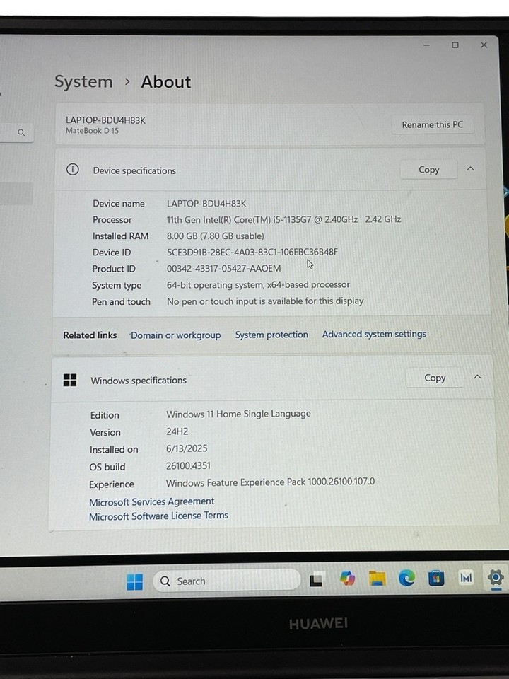 Huawei bod-wdh9 MateBook 15 (13969) | eBay