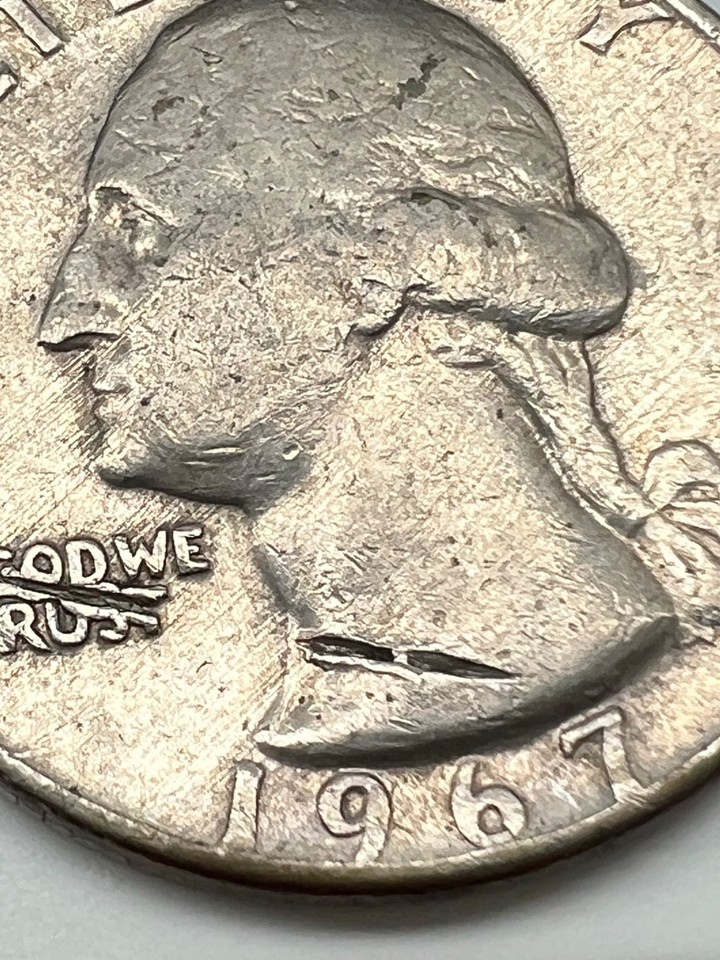 RARE 1967 Washington Quarter No Mint Mark With Strike Marks. | eBay