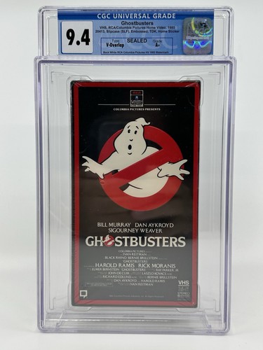 GHOSTBUSTERS VHS 1985 EMBOSSED Ghost TRUE FIRST PRINT CGC 9.4 TDK Tape ...
