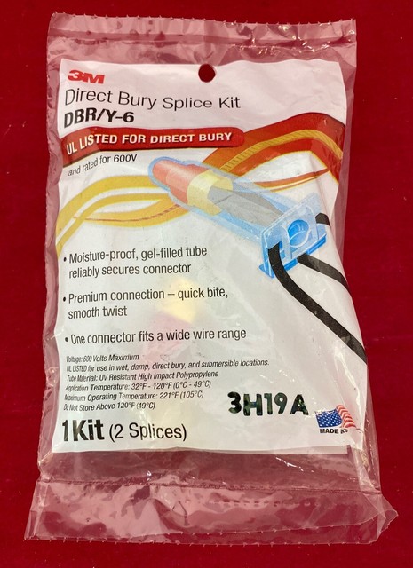3M Underground Direct Bury Splice Kit No. Dbr/y-6 600v for sale online ...