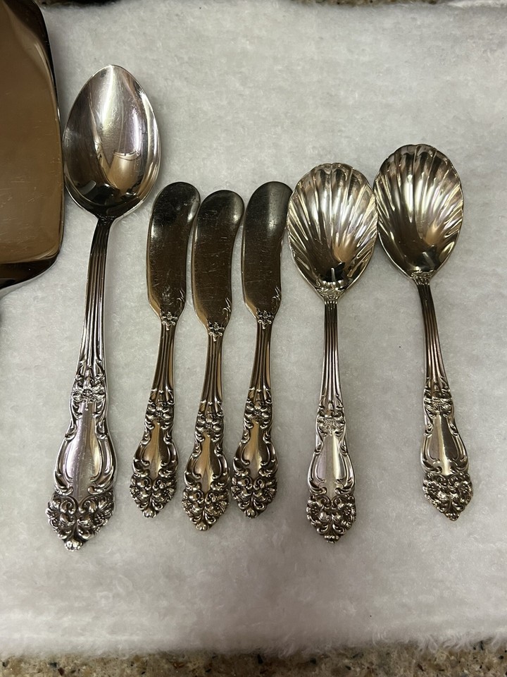 TIGER LILY REED & BARTON Carving Set Dessert Set Cake Butter Sugar 11 ...
