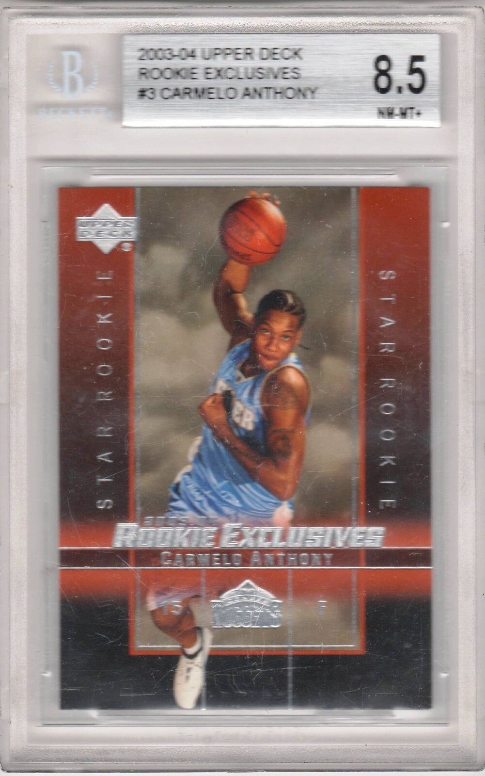 2003, UPPER DECK, CARMELO ANTHONY, ROOKIE CARD, # 3 BECKETT 8.5 | eBay