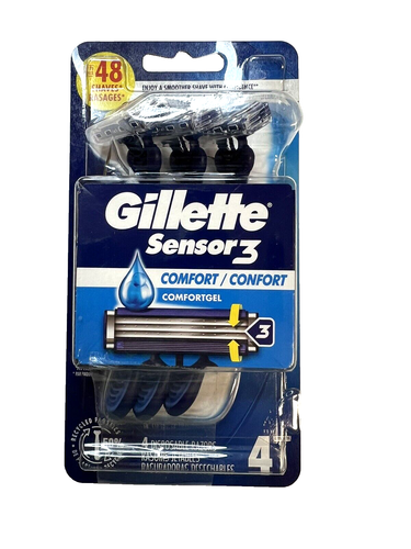 Gillette Sensor 3 Disposable Razors Comfort Gel & 40° Pivot Head 3 Pack ...