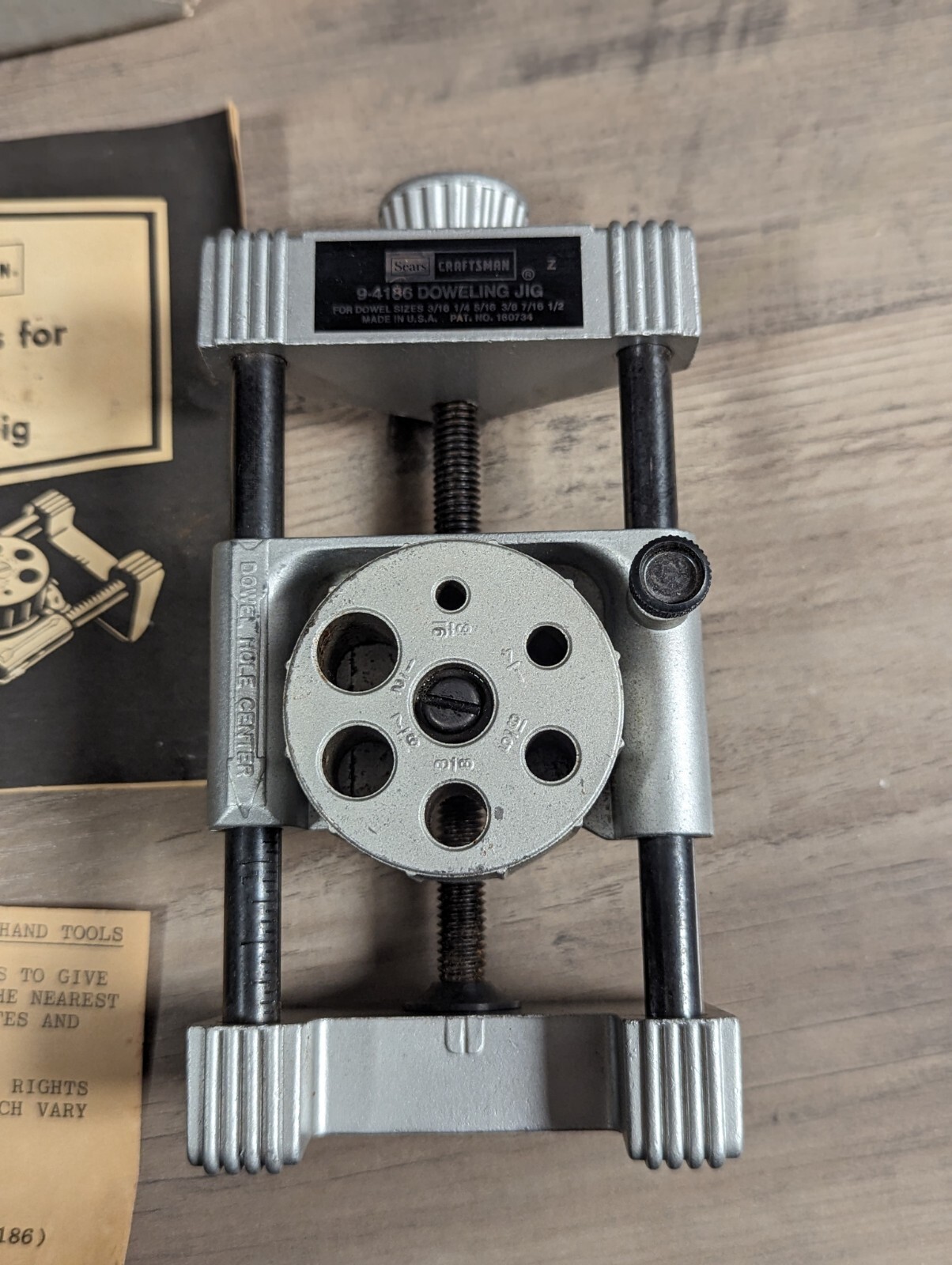 Sears Dowling Jig 9-4186 Craftsman Revolving Turret Dowel 3/16 to 1/2 ...