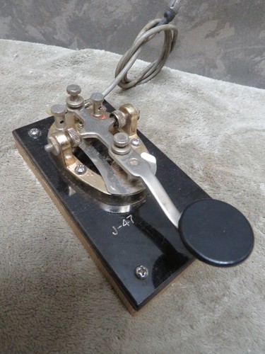 Vintage Ham CB Military Communication Morse Code Key J-47 Base Gold ...