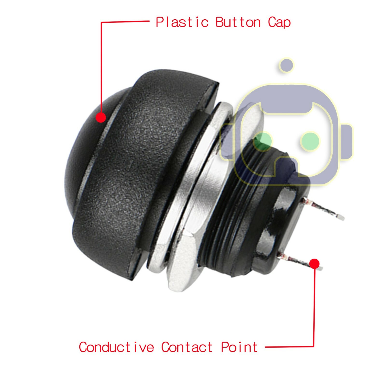 5X Black M4 12mm Waterproof Momentary ON/OFF Push Button Round SPST ...