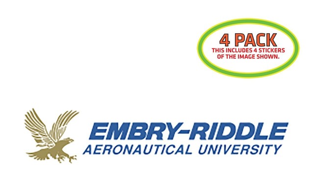 Embry Riddle Aeronautical University Sticker Vinyl Decal 4 Pack for ...