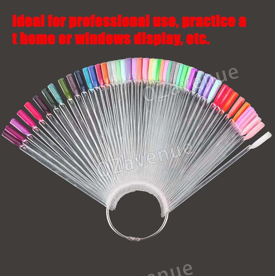 50 100 Nail Swatches False Display Nail Art Fan Wheel Polish Practice ...