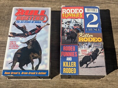 VHS BULL RIDING RODEO COWBOY Busters Western Funnies Wreck Killer ...