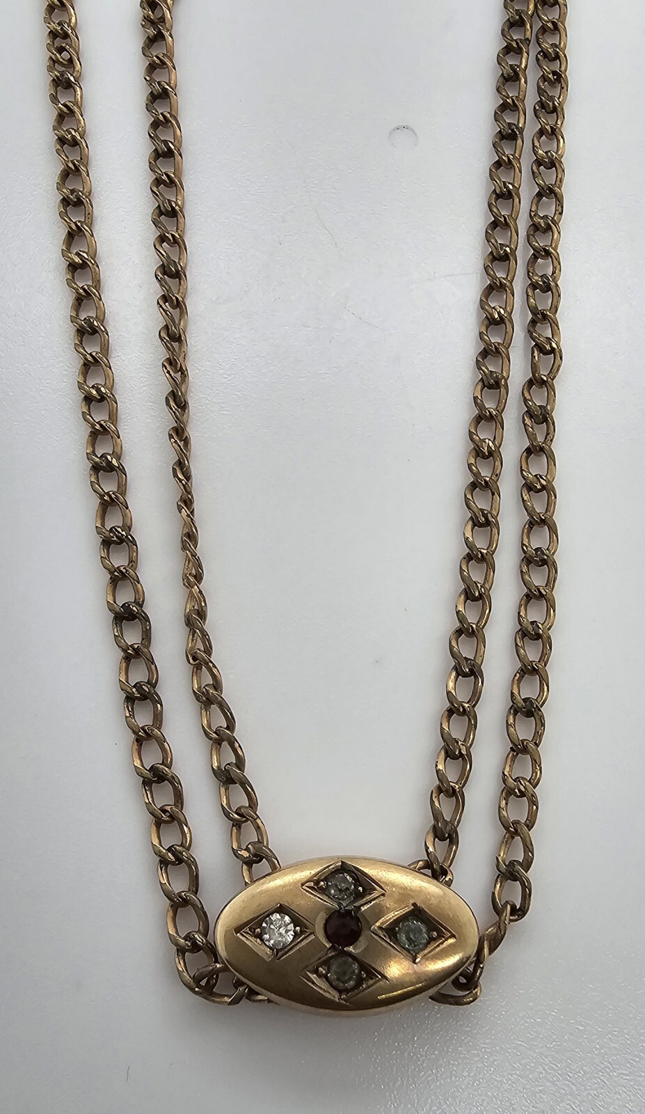 Antique Victorian Gold Filled Slide Long Chain 28” - Gem