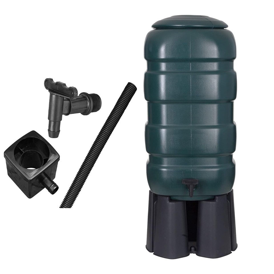 250L Extra Large Traditional Garden Water Butt Barrel With Stand ...