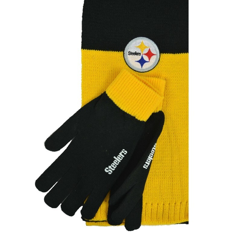 NFL Pittsburgh Steelers Colorblock Scarf & Glove Gift Set | eBay