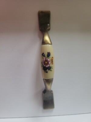 Drawer Pulls - Porcelain Ceramic Brass Drawer