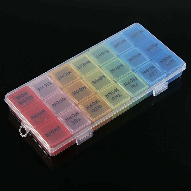 US 7 Day 3 Times Medicine Pill Week Tablet Sort Organizer Storage ...